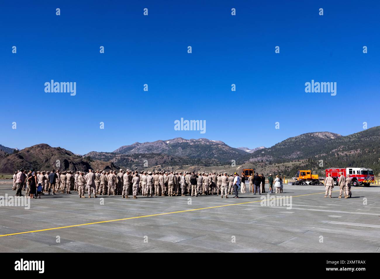 U.S. Marines and family attend a change of command ceremony at Marine ...