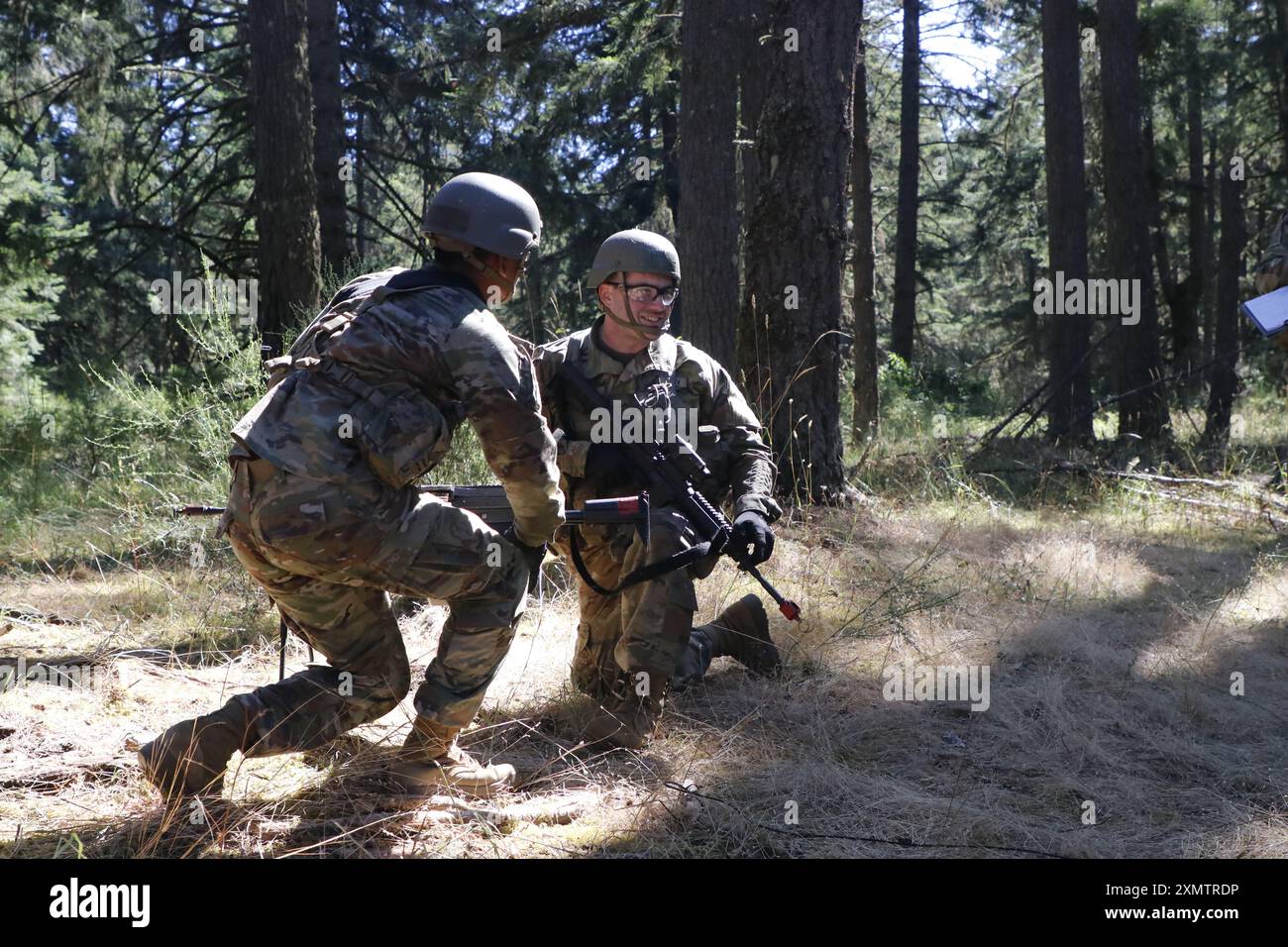 U.S. Army officer candidates execute basic battle drills during a ...