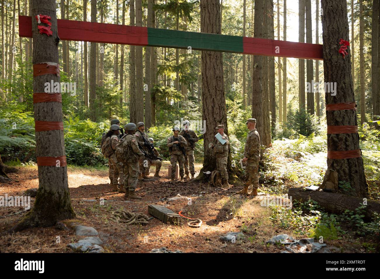U.S. Army Officer Candidates navigate an obstacle at the Field ...