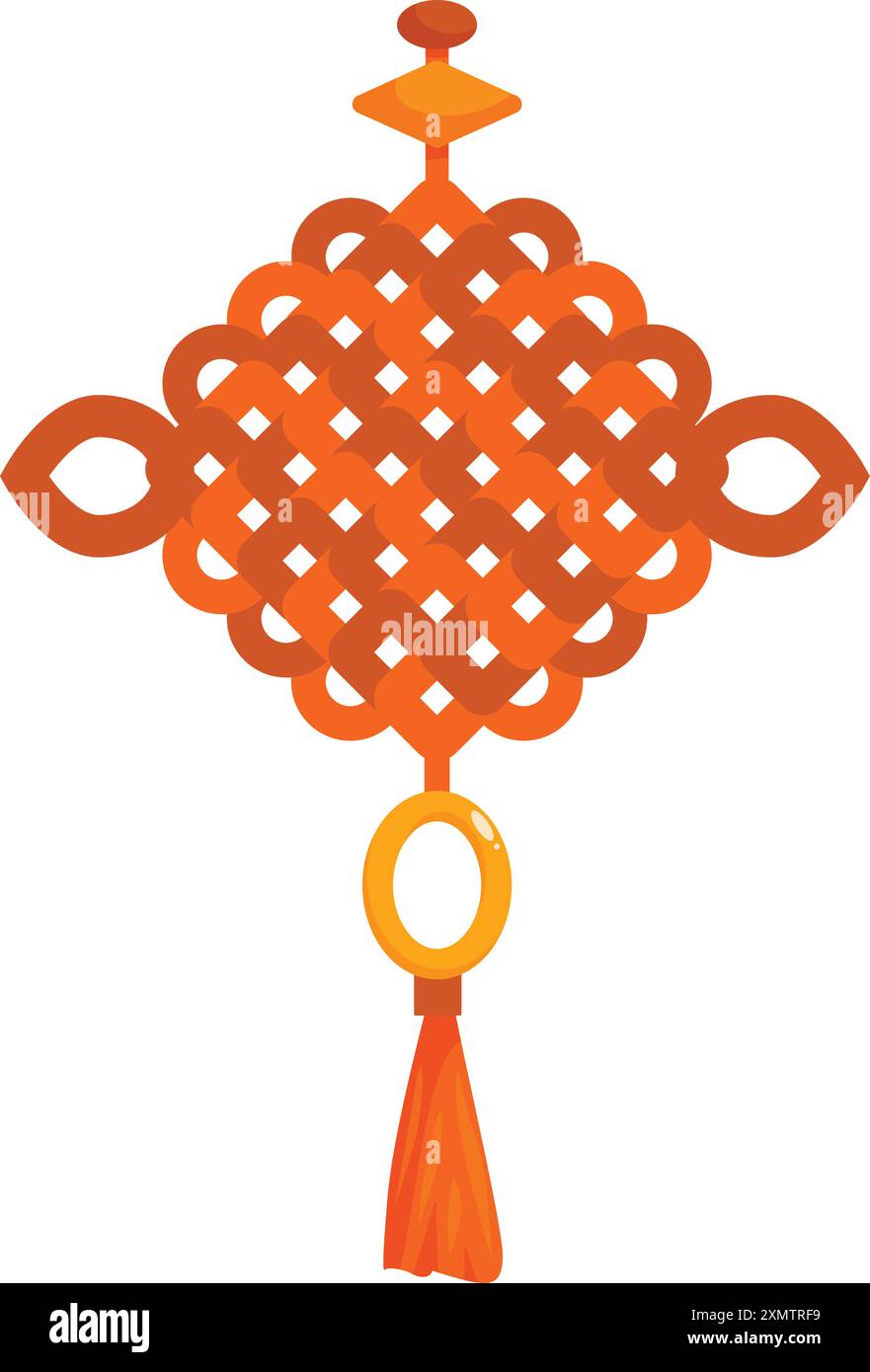 Traditional chinese knot made with red rope symbolizing luck and ...