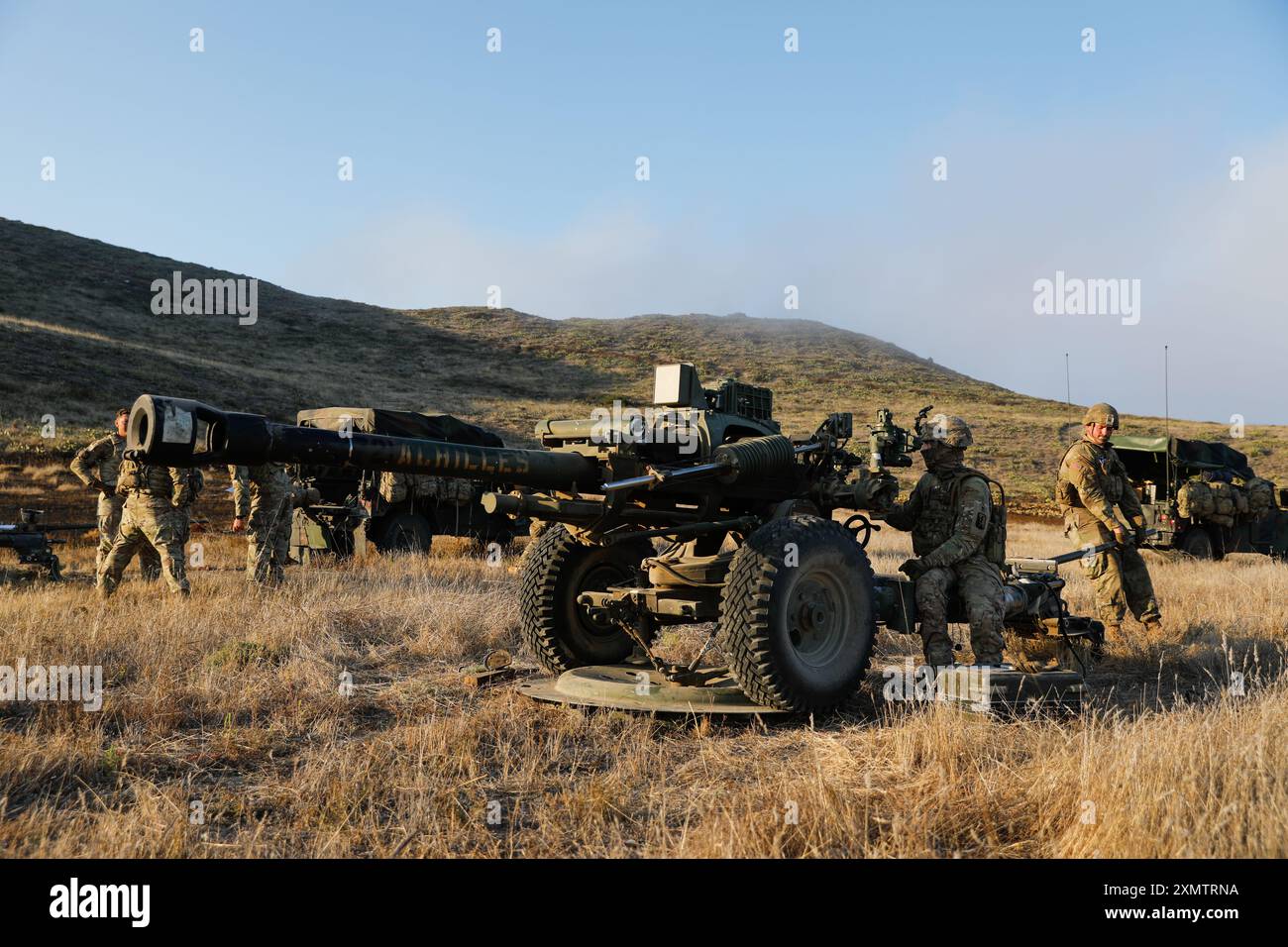Soldiers of the 1st Battalion, 143rd Field Artillery Regiment, 79th Infantry Brigade Combat Team ...