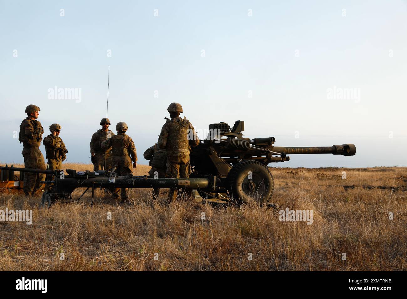 Soldiers of the 1st Battalion, 143rd Field Artillery Regiment, 79th Infantry Brigade Combat Team ...