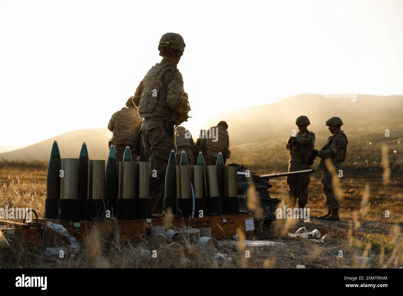 Soldiers of the 1st Battalion, 143rd Field Artillery Regiment, 79th ...