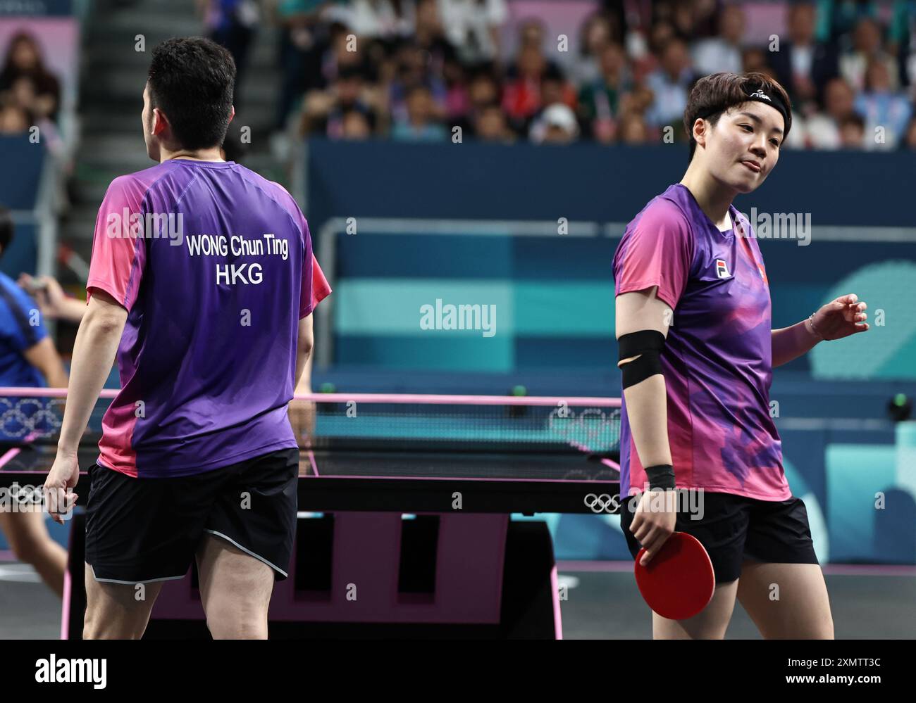 Paris, France. 29th July, 2024. Wong Chun Ting (L) /Doo Hoi Kem of China's Hong Kong react ...