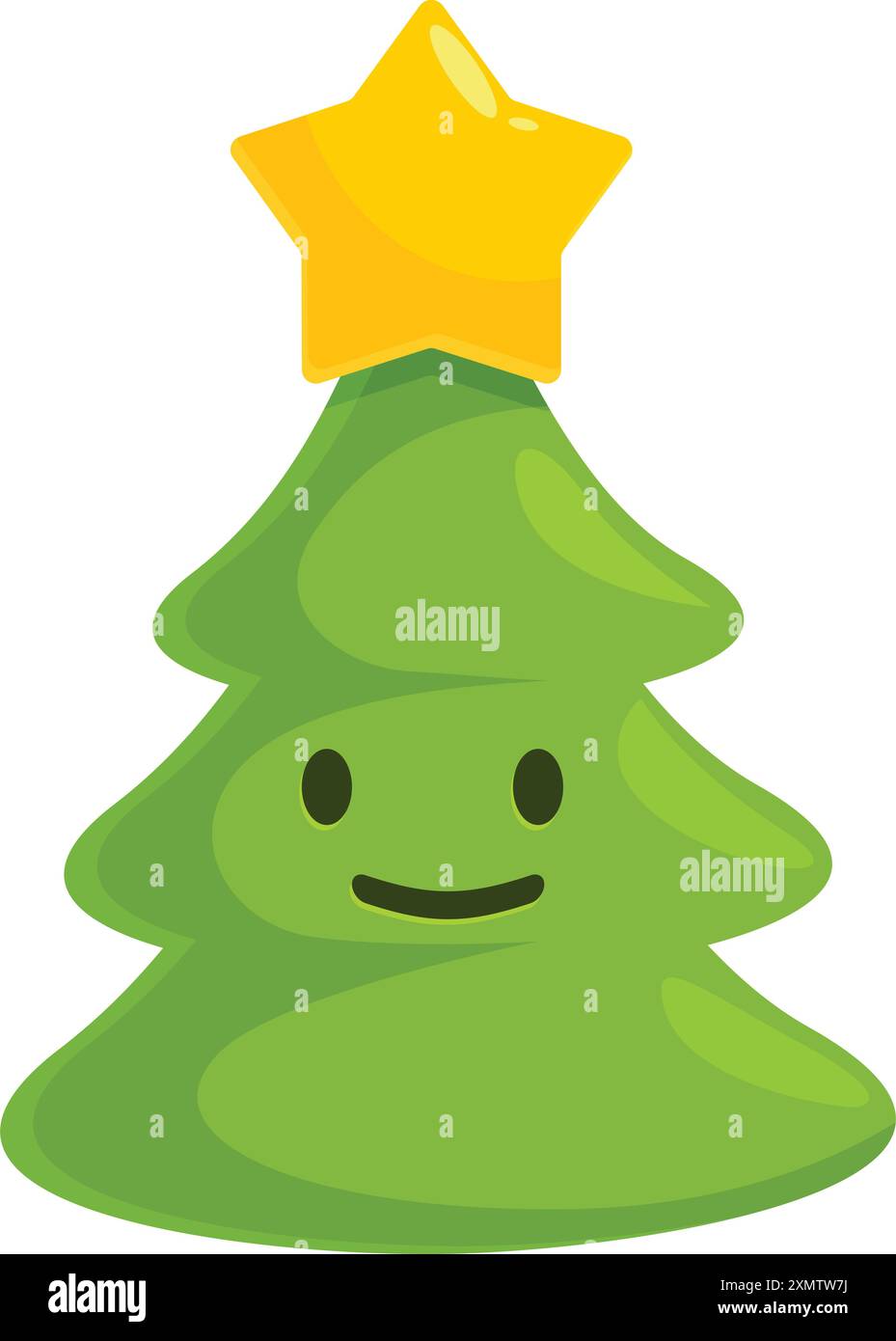 Fun and festive illustration of a cute christmas tree character smiling ...