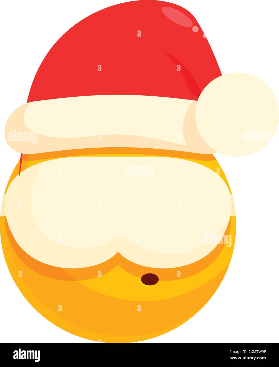 Golden christmas bell wearing a santa claus hat, bringing festive cheer ...