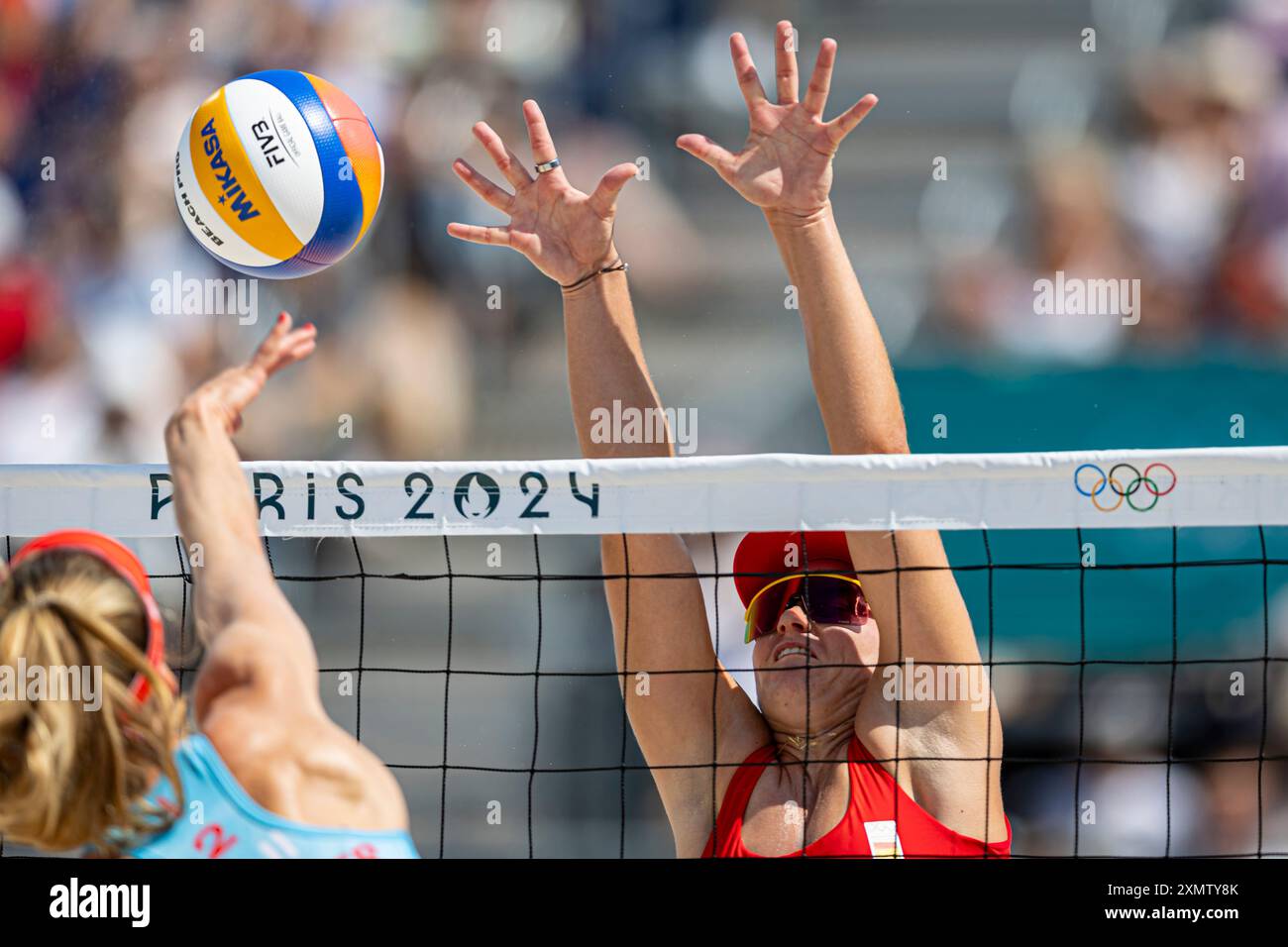 Paris, France. 29th July 2024. Women´s beach volleyball match between ...