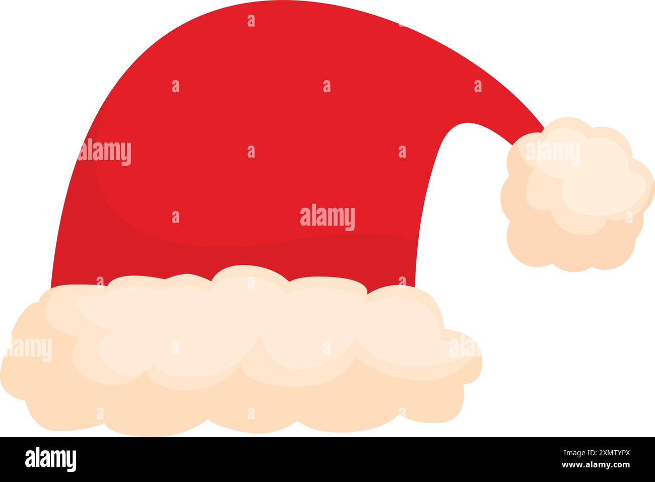 Bright red santa hat with fluffy white trim, bringing christmas cheer ...