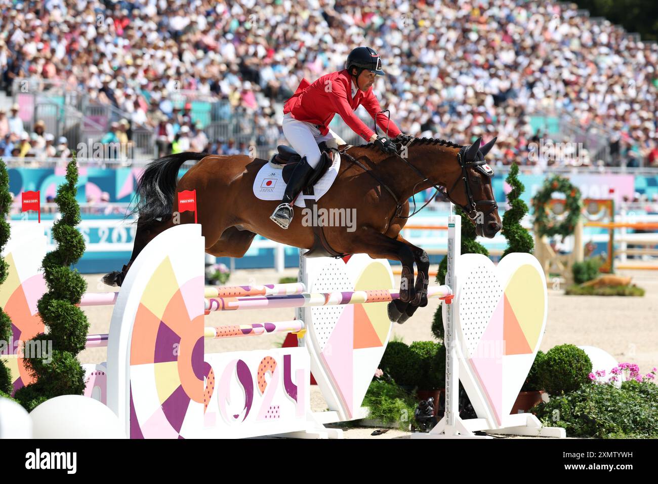 Versailles, France. 29th July, 2024. Oiwa Yoshiaki of Japan, riding Mgh ...