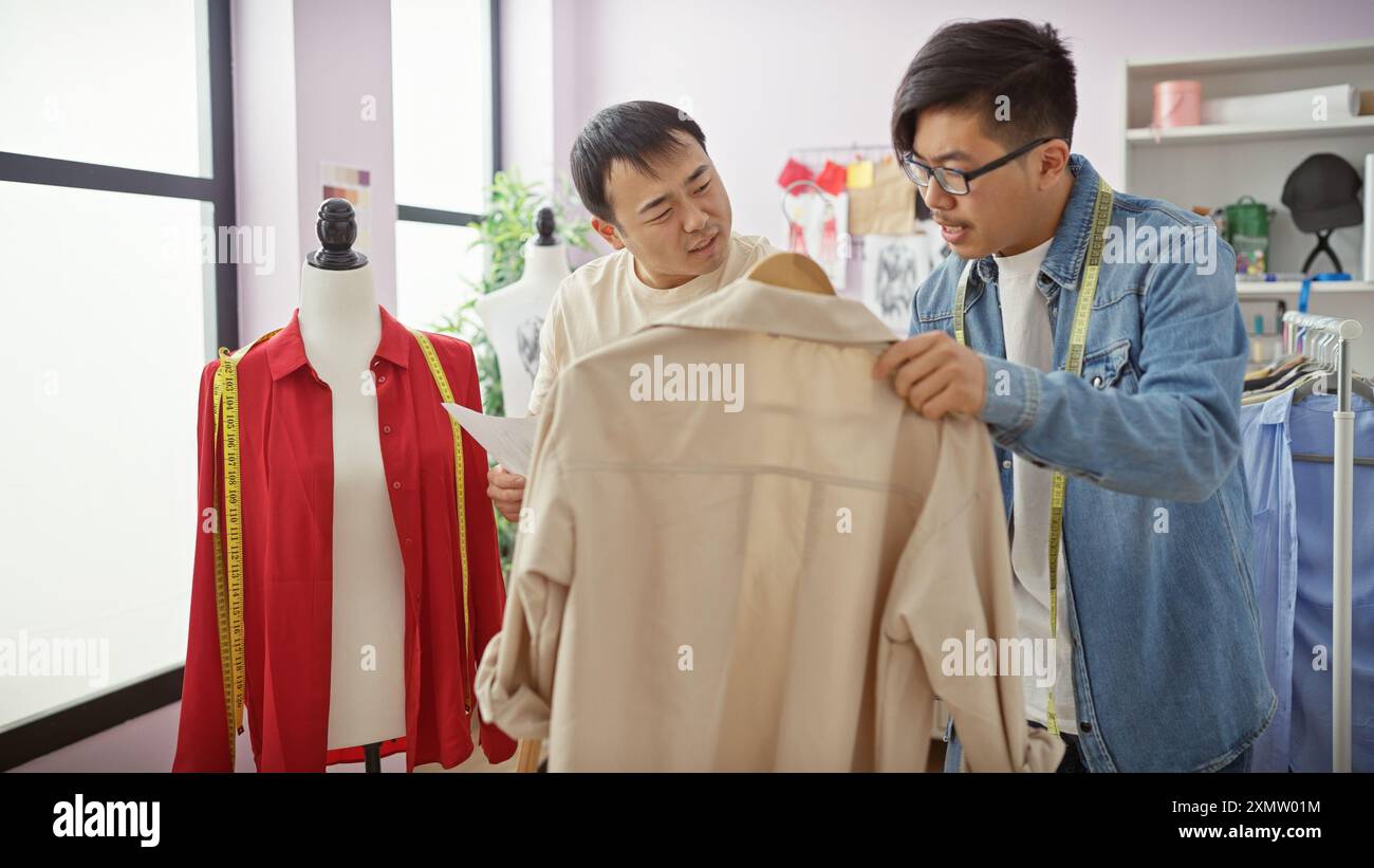 Two men tailors in workshop hi-res stock photography and images - Alamy
