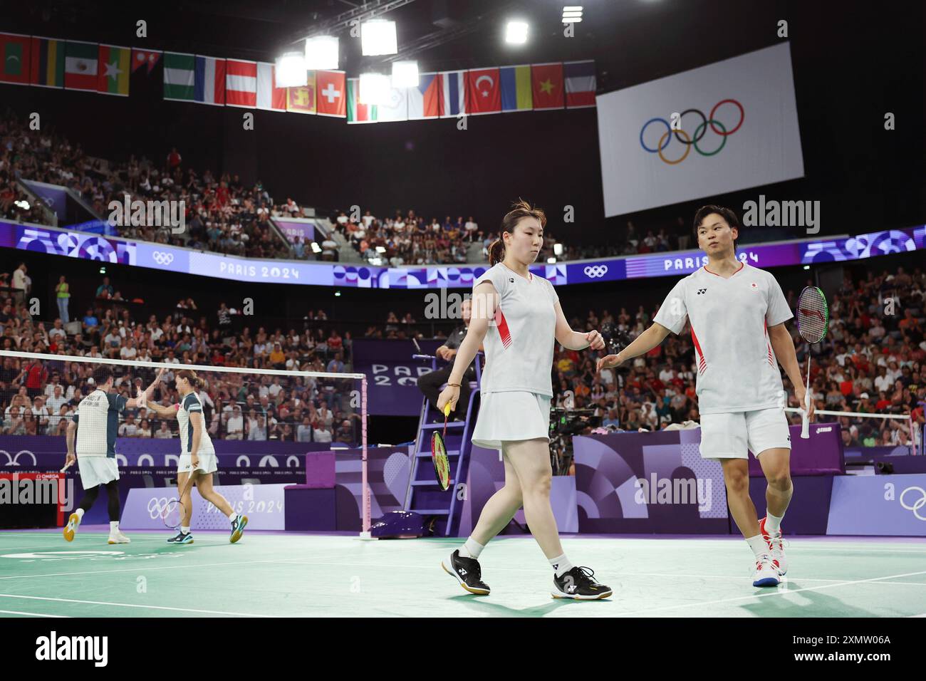 Paris, France. 29th July, 2024. Watanabe Yuta (1st R)/Higashino Arisa ...