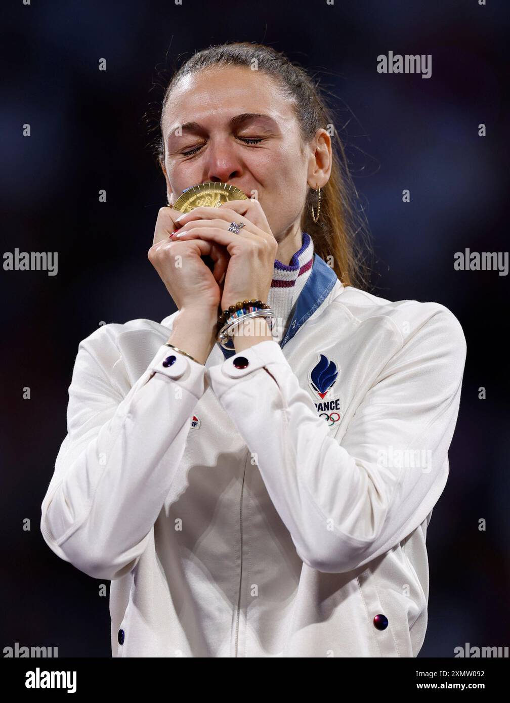 Paris, France. 29th July, 2024. Gold medalist Manon Apithy-Brunet of ...
