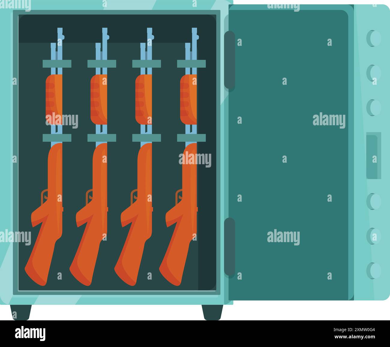 Open empty safe with rifles inside, keeping guns secure, safety and ...