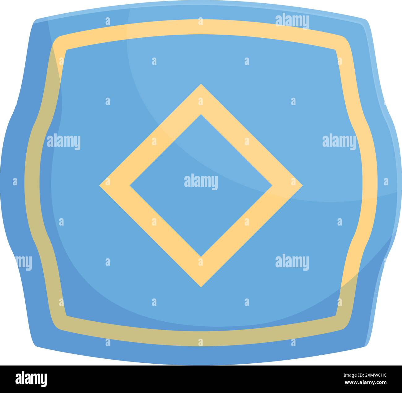 Blue medieval shield with a gold rim is protecting from arrows and ...