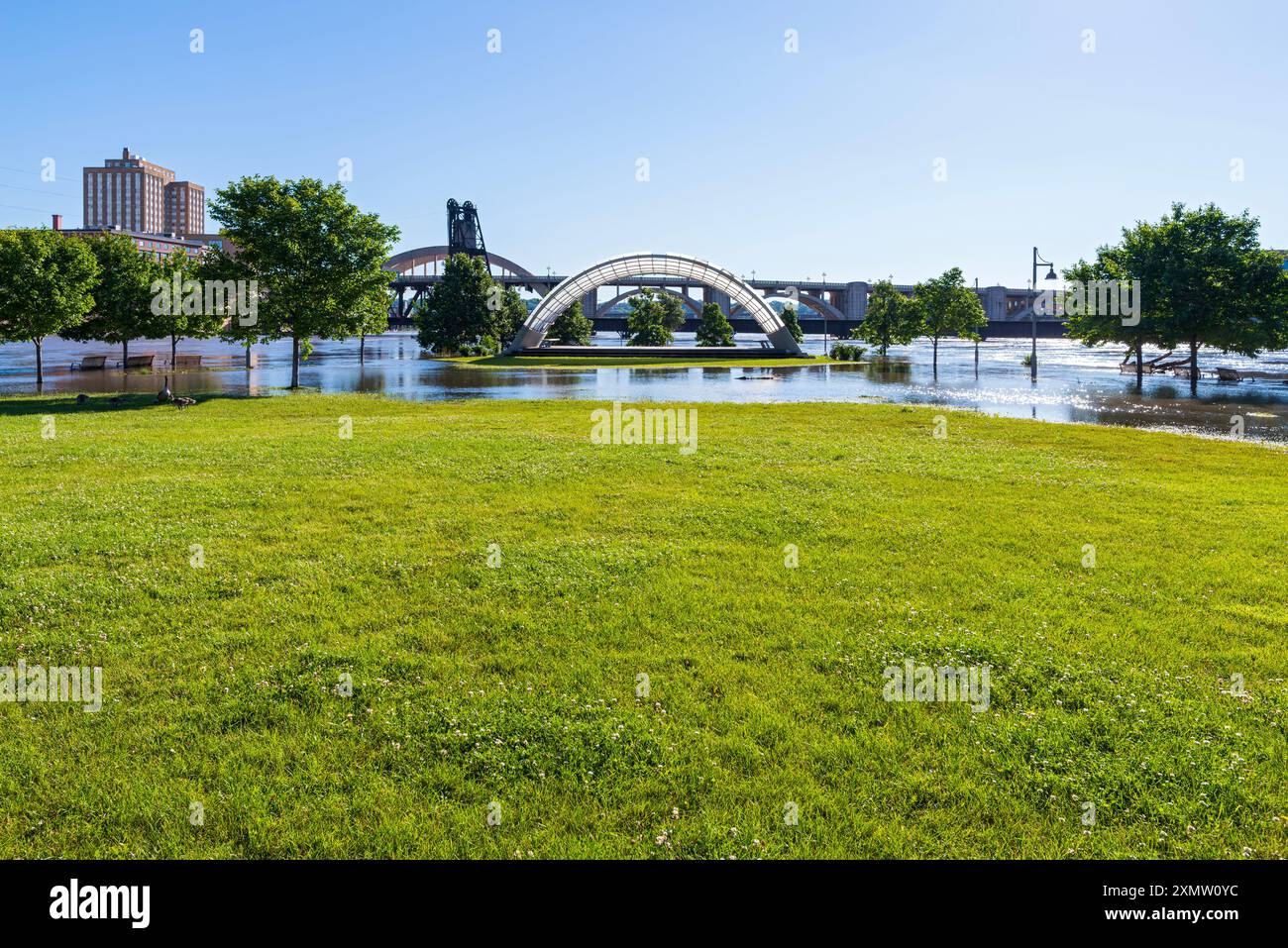 raspberry island regional park partly submerged under mississippi river ...