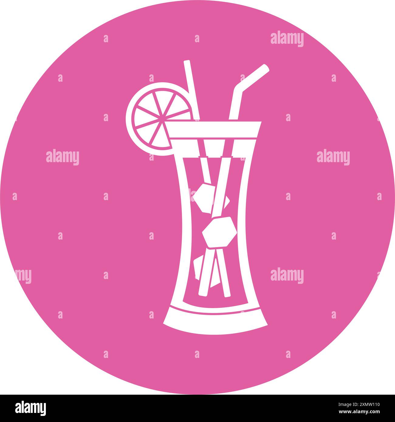 Pink cocktail icon sticker Vector Stock Vector Image & Art - Alamy