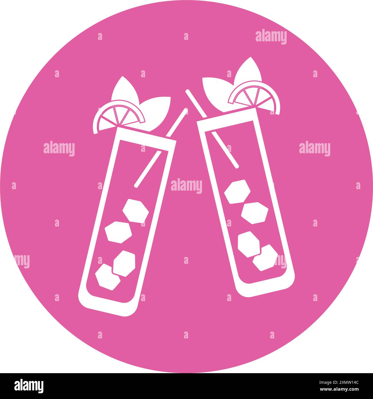 Pink cocktail icon sticker Vector Stock Vector Image & Art - Alamy