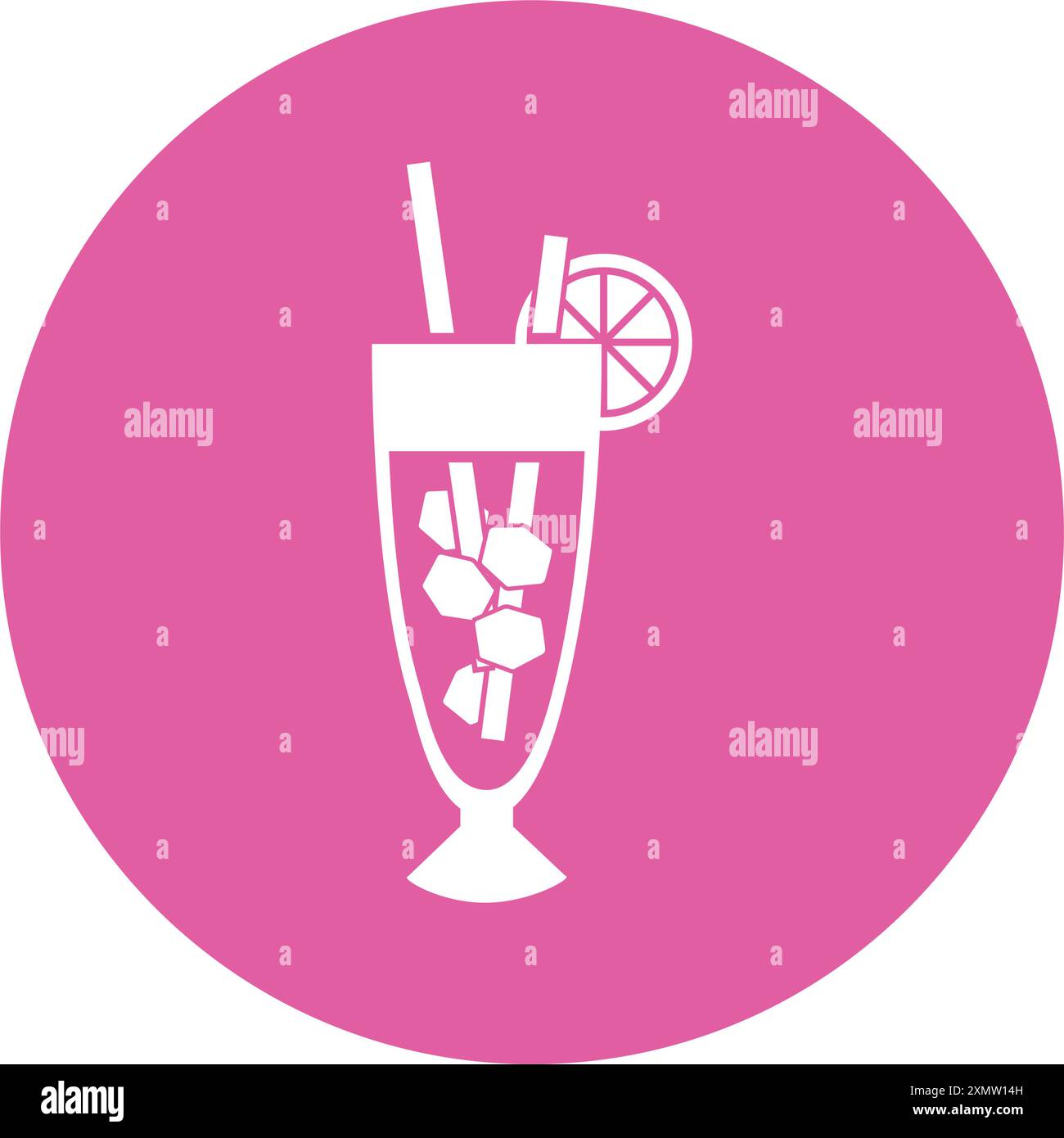 Pink cocktail sticker Stock Vector Images - Alamy