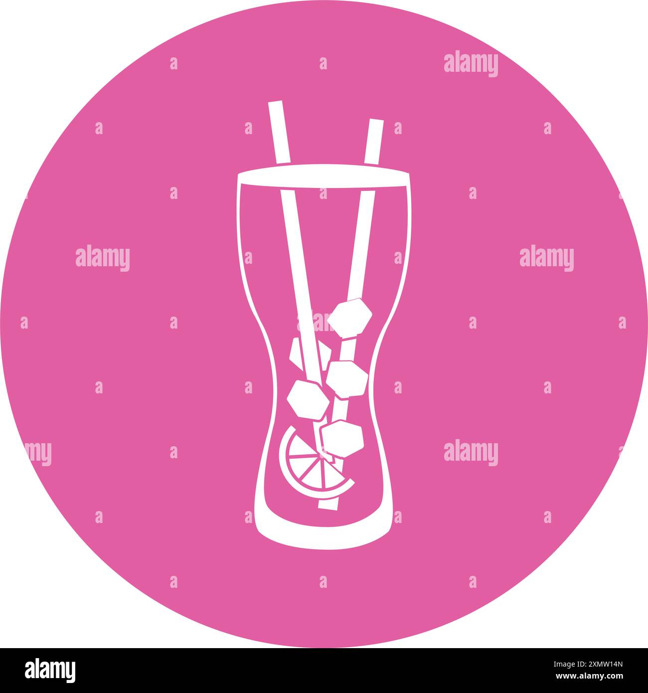 Pink cocktail icon sticker Vector Stock Vector Image & Art - Alamy