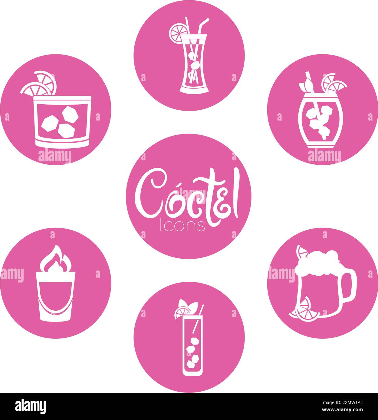 Set of cocktail icons stickers Vector Stock Vector Image & Art - Alamy