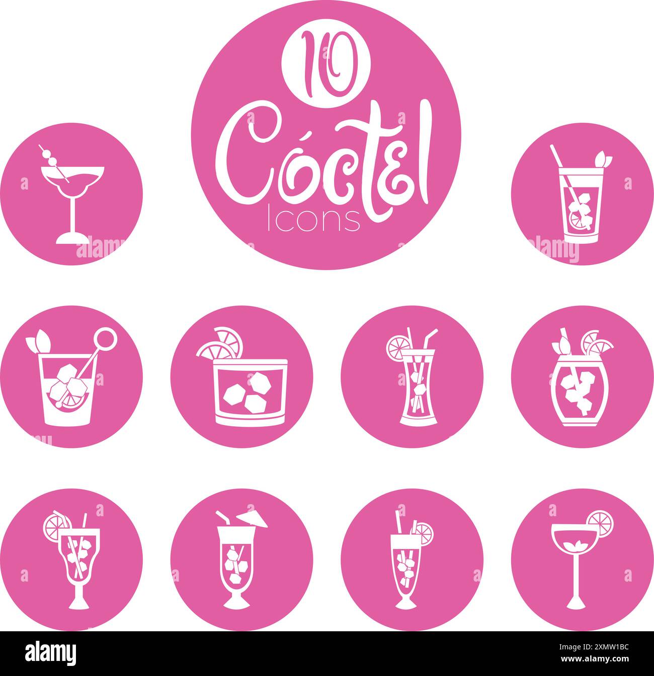 Set of cocktail icons stickers Vector Stock Vector Image & Art - Alamy