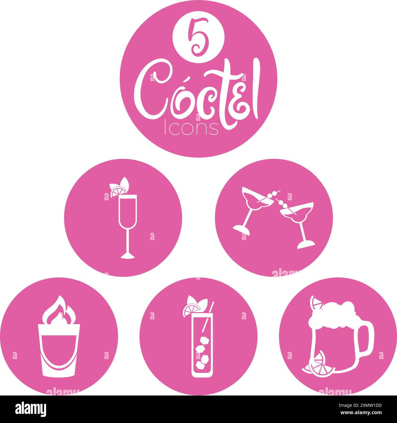 Set of cocktail icons stickers Vector Stock Vector Image & Art - Alamy
