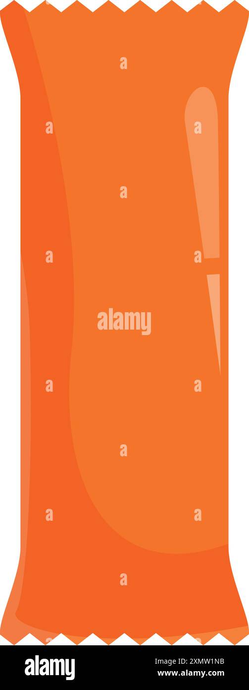 Orange flow pack packaging standing up isolated on white background ...