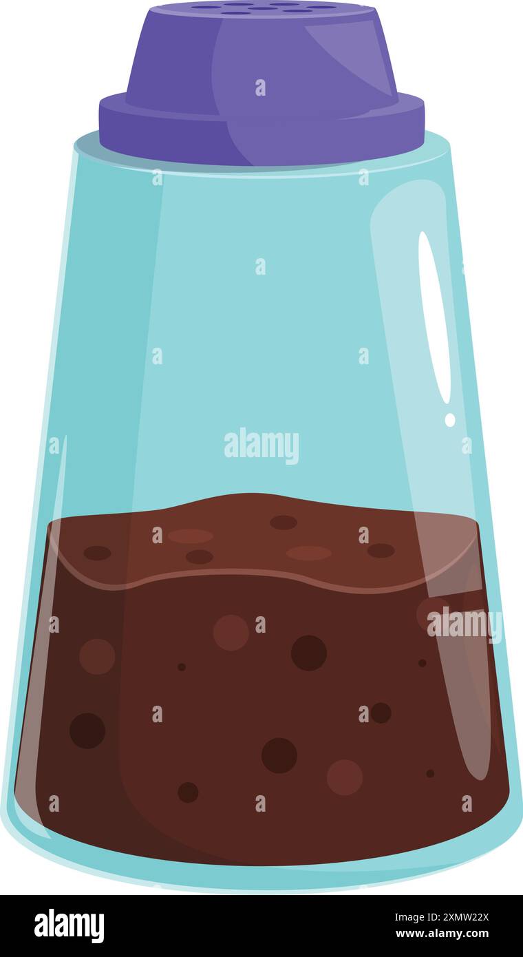 Glass pepper shaker filled with black pepper, adding flavor and spice ...