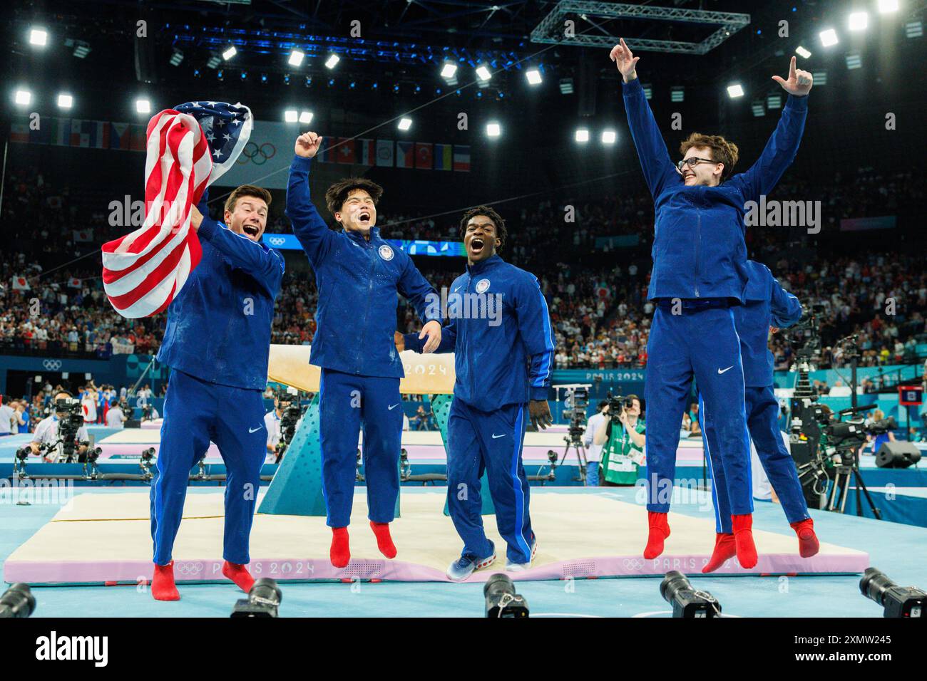 Paris, Ile de France, France. 29th July, 2024. from (left to right ...
