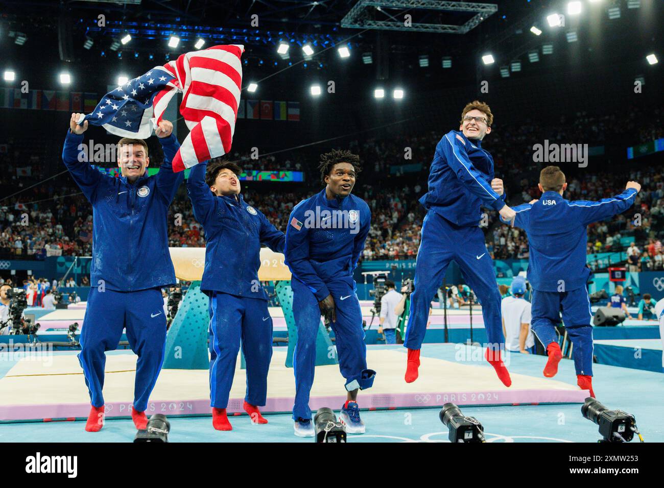 Paris, Ile de France, France. 29th July, 2024. from (left to right ...