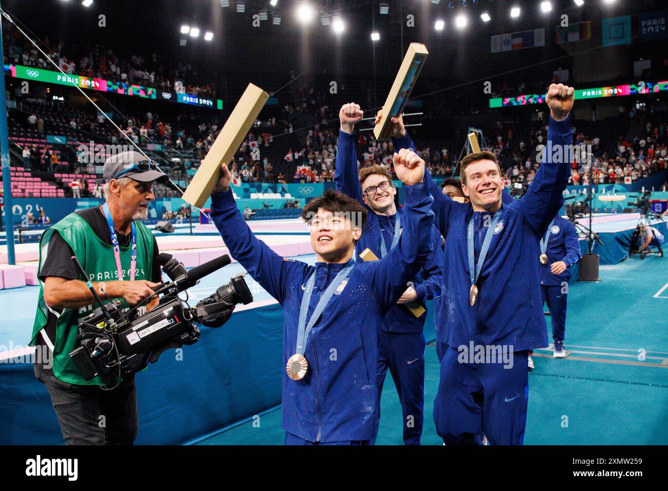 Paris, Ile de France, France. 29th July, 2024. from (left to right ...