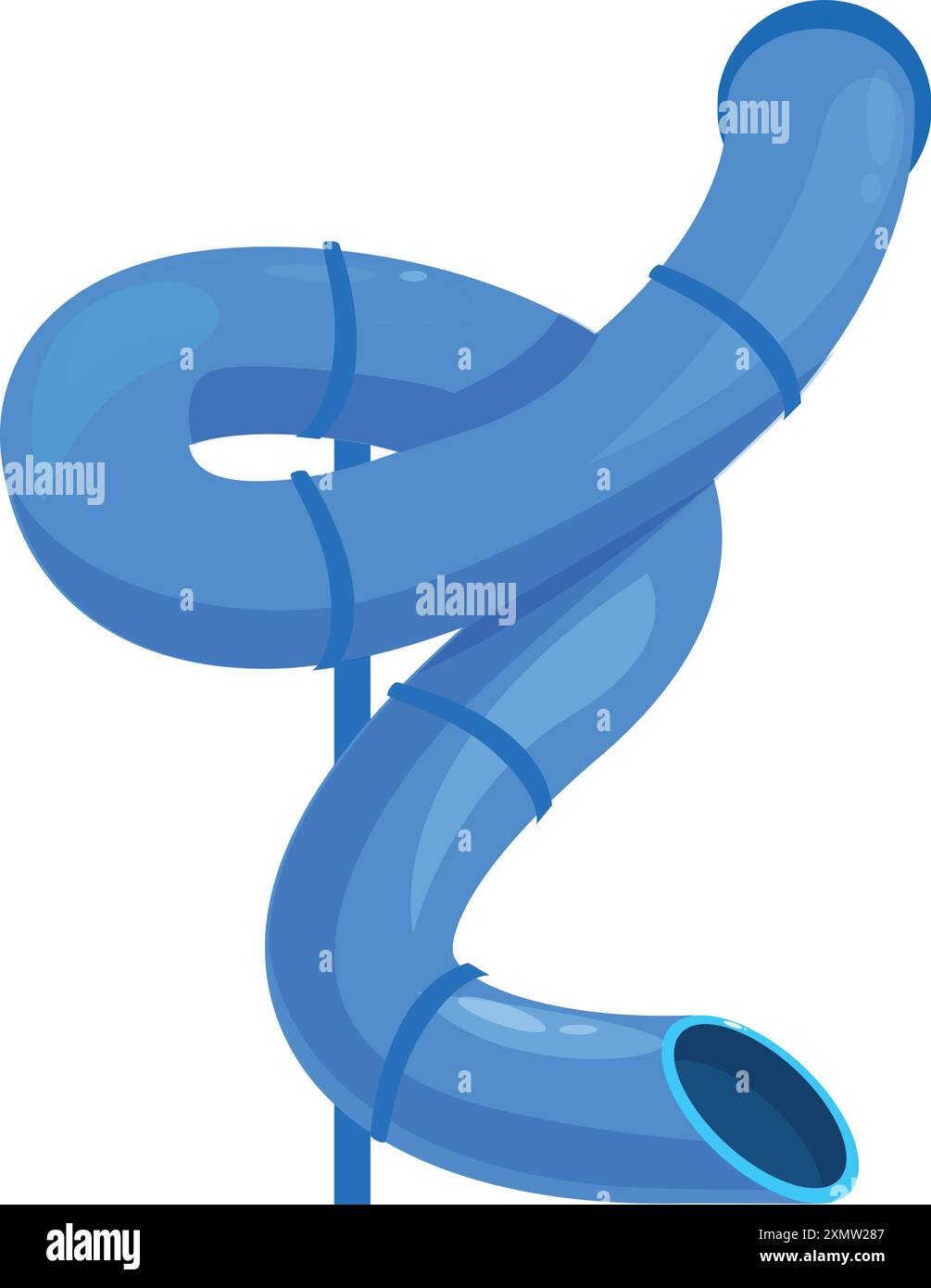 Blue waterpark slide providing fun summer activity at a swimming pool ...