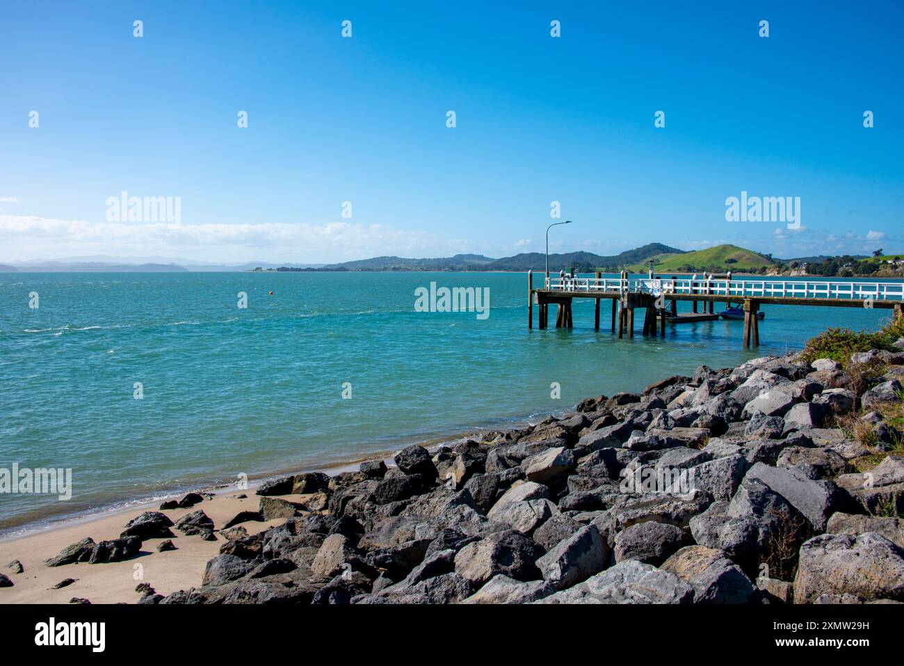 Opononi Wharf in Northland - New Zealand Stock Photo - Alamy