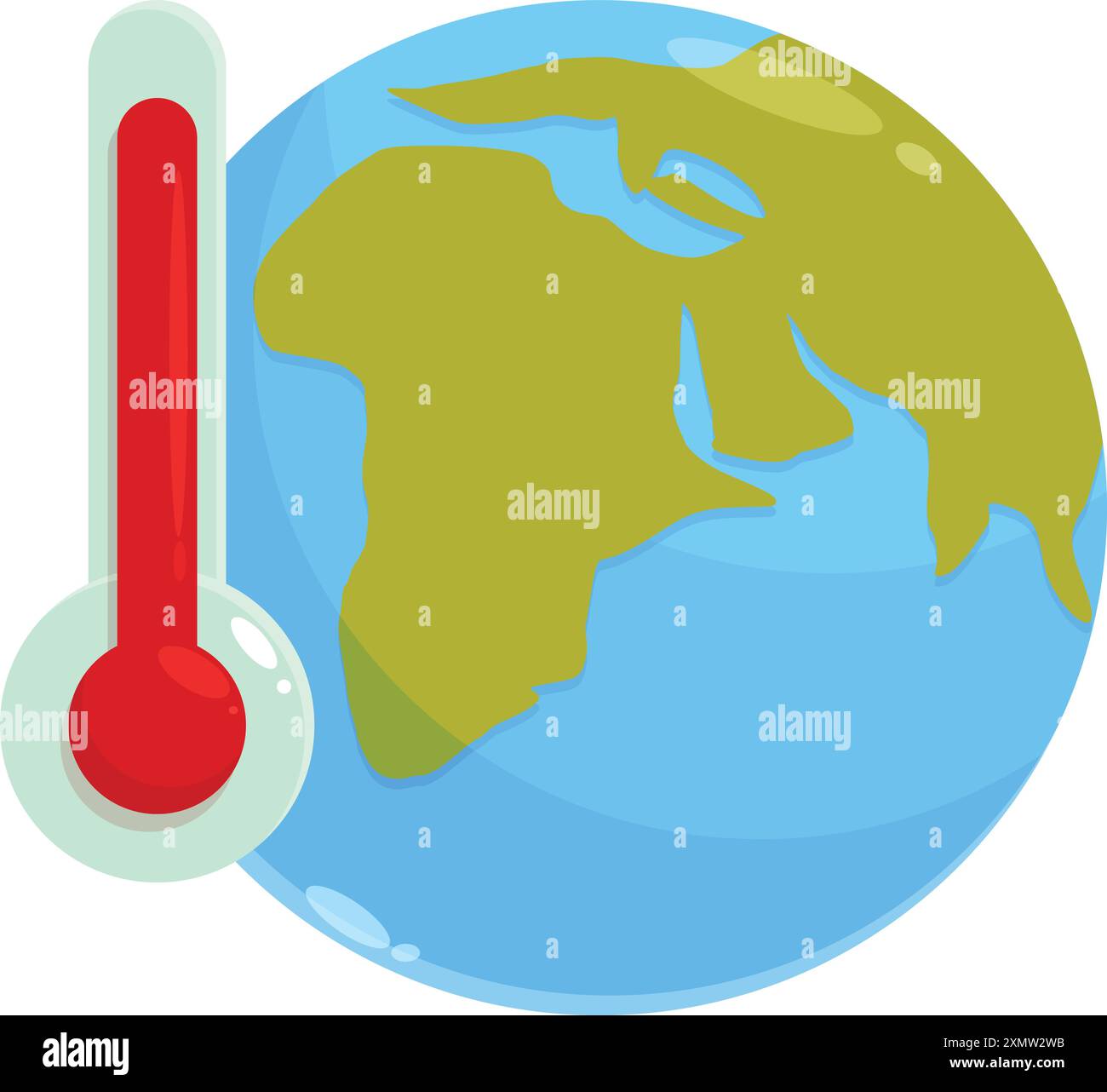 Thermometer is showing an increasing temperature on planet earth Stock ...
