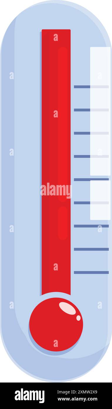 Cartoon thermometer showing high temperature, indicating fever or hot ...