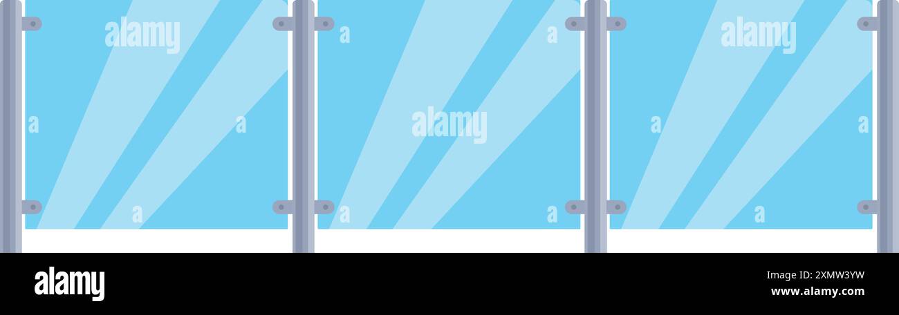 Glass fence ensuring safety and security, commonly used in modern ...