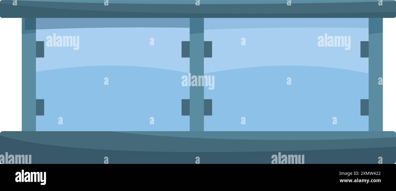 Glass balcony with metal railing providing safety and offering a modern ...