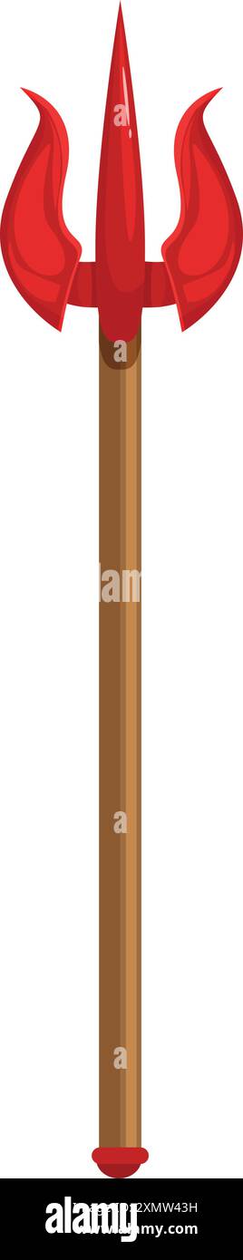 Red trident weapon standing on white background, hindu mythology ...