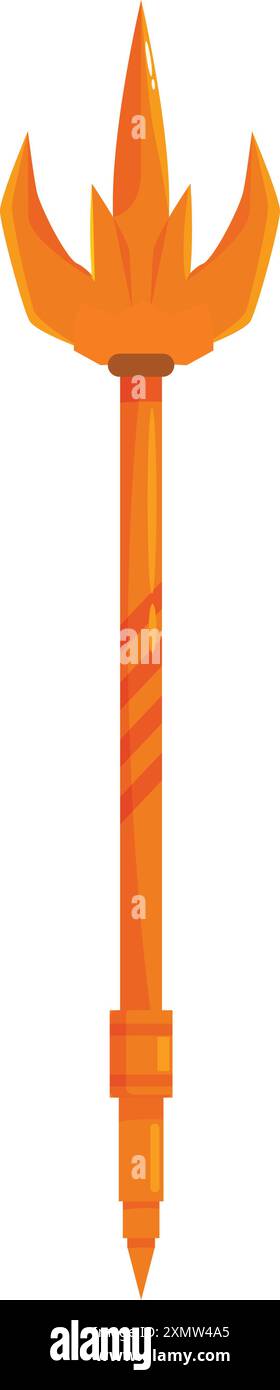 Golden trident standing up with three sharp blades, weapon of shiva ...