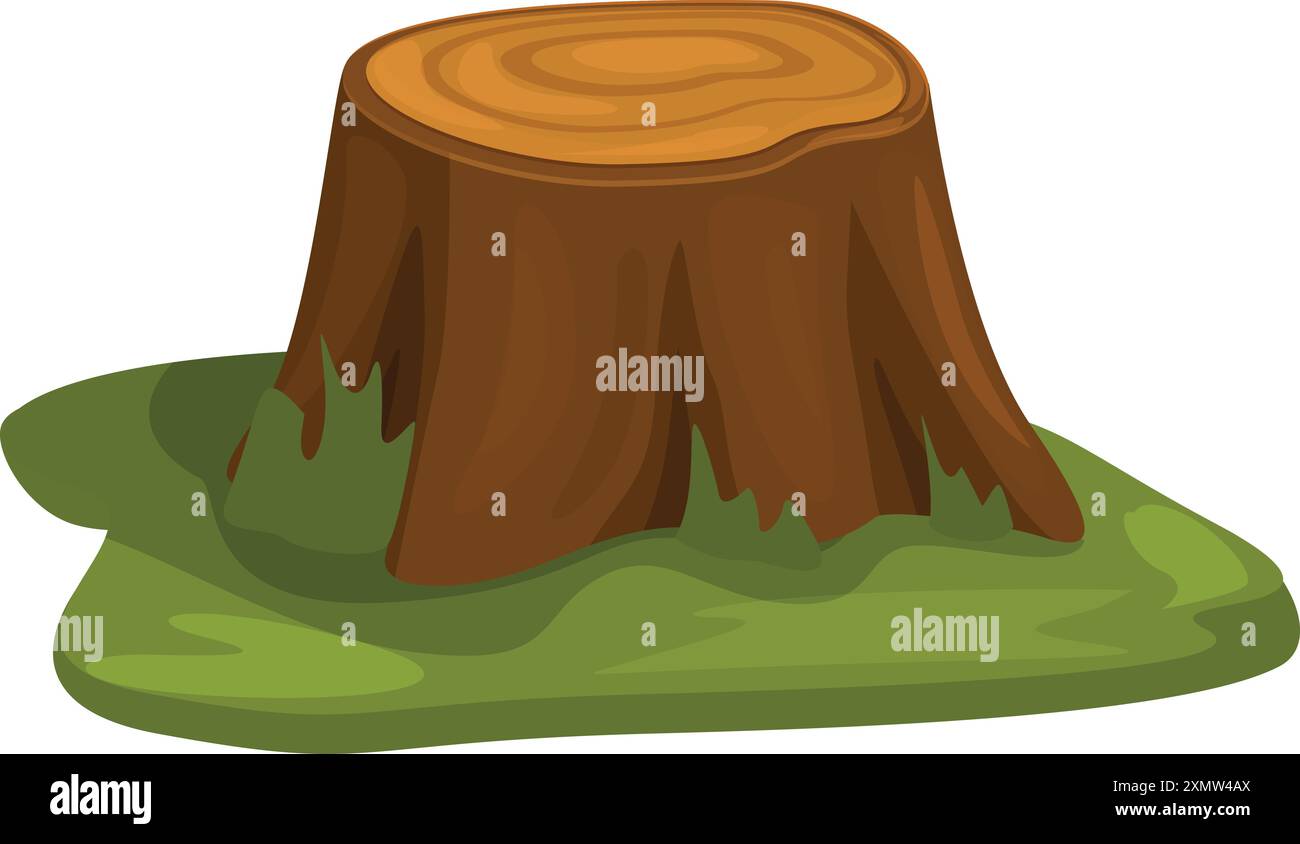 Cut tree stump surrounded Cut Out Stock Images & Pictures - Alamy