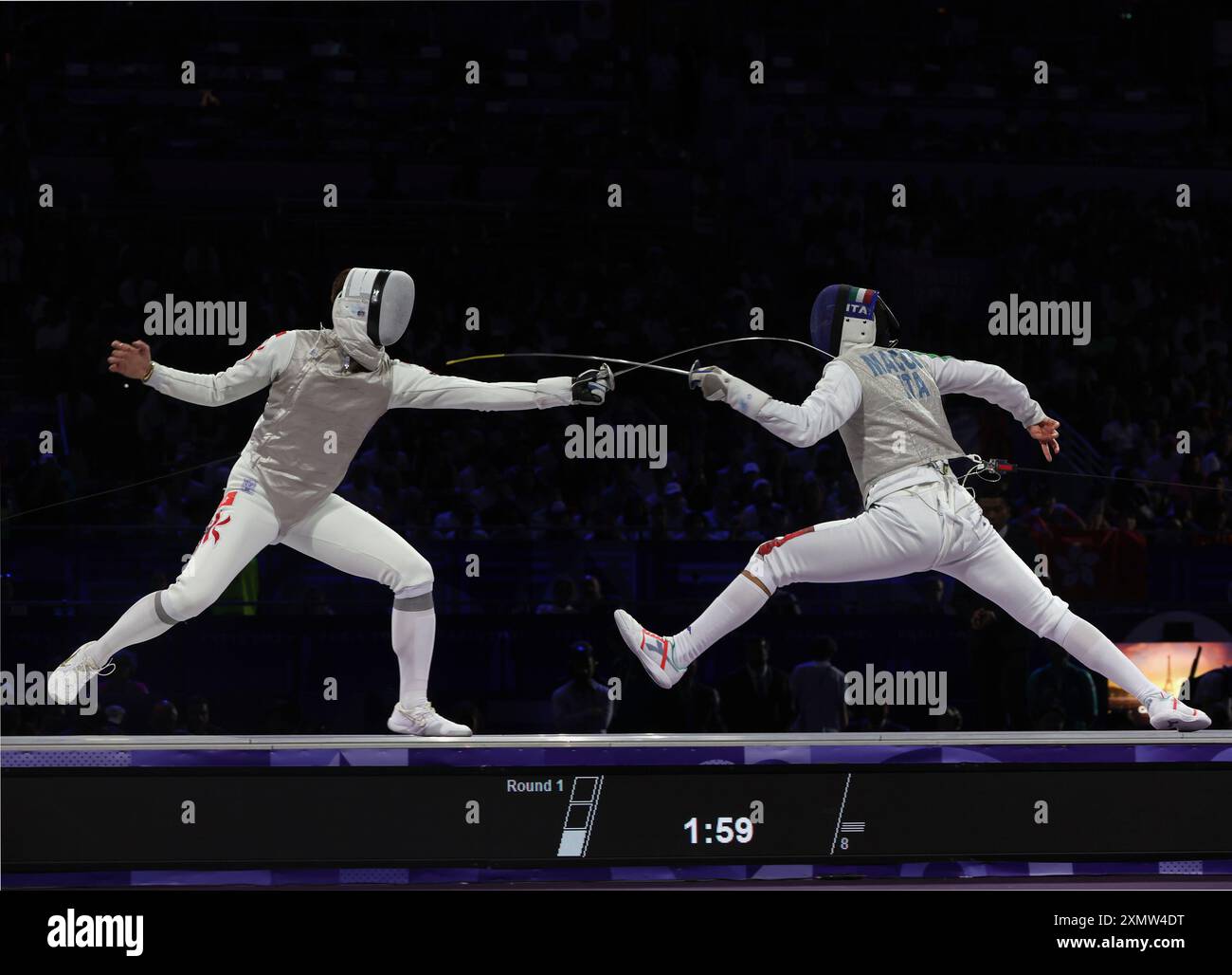 Paris, France. 29th July, 2024. Ka Long Cheung of Hong Kong (L) and ...