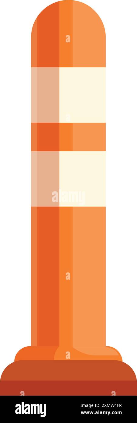 Orange and white striped traffic bollard standing upright hi-res stock photography and images ...