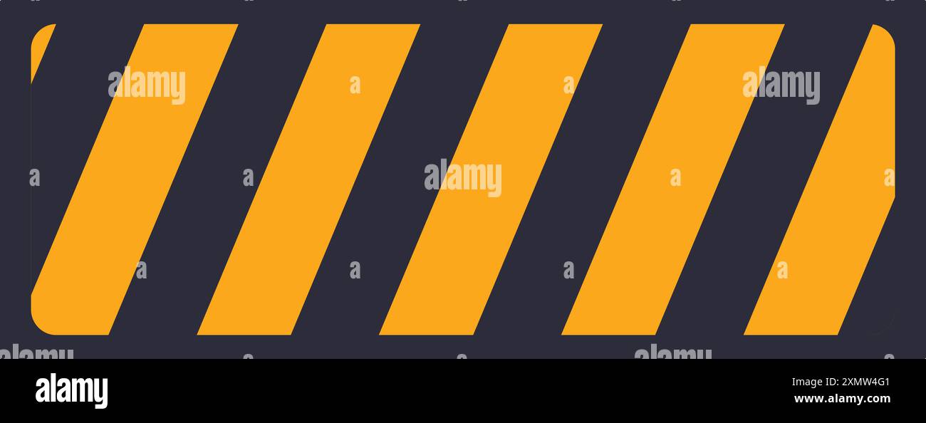 Yellow and black diagonal lines warning sign indicating caution, hazard ...