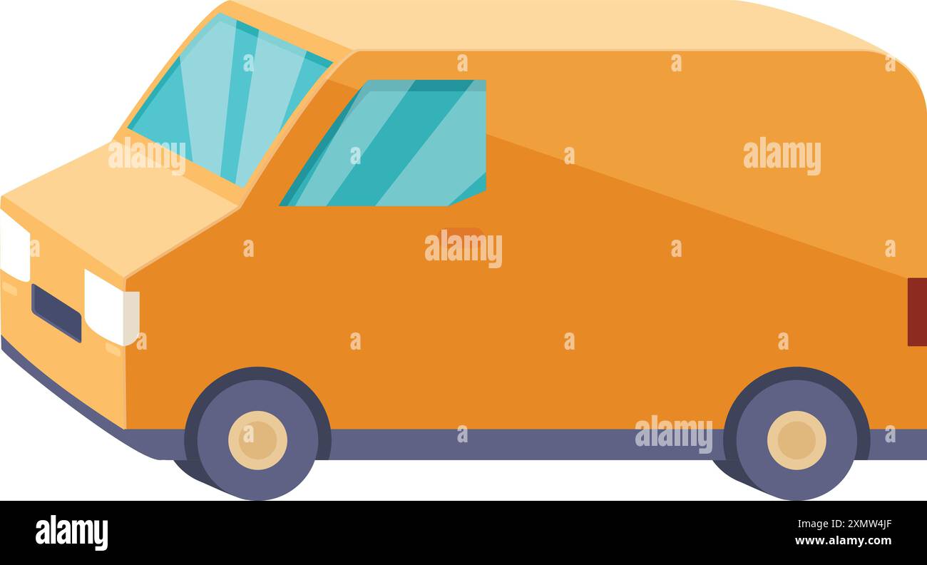 Simple yellow delivery van is parking hi-res stock photography and ...