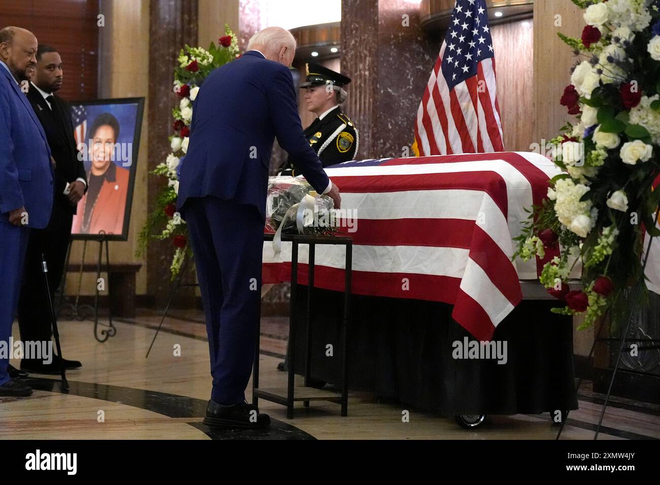 President Joe Biden pays respects to the late Rep. Sheila Jackson Lee ...