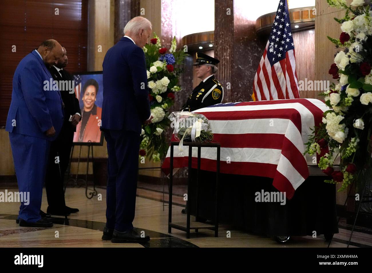 President Joe Biden pays respects to the late Rep. Sheila Jackson Lee ...