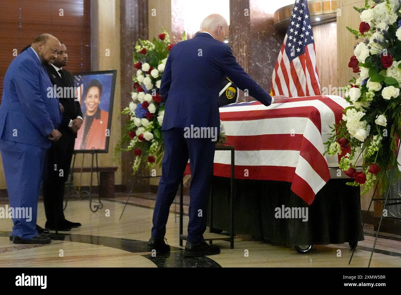President Joe Biden pays respects to the late Rep. Sheila Jackson Lee ...