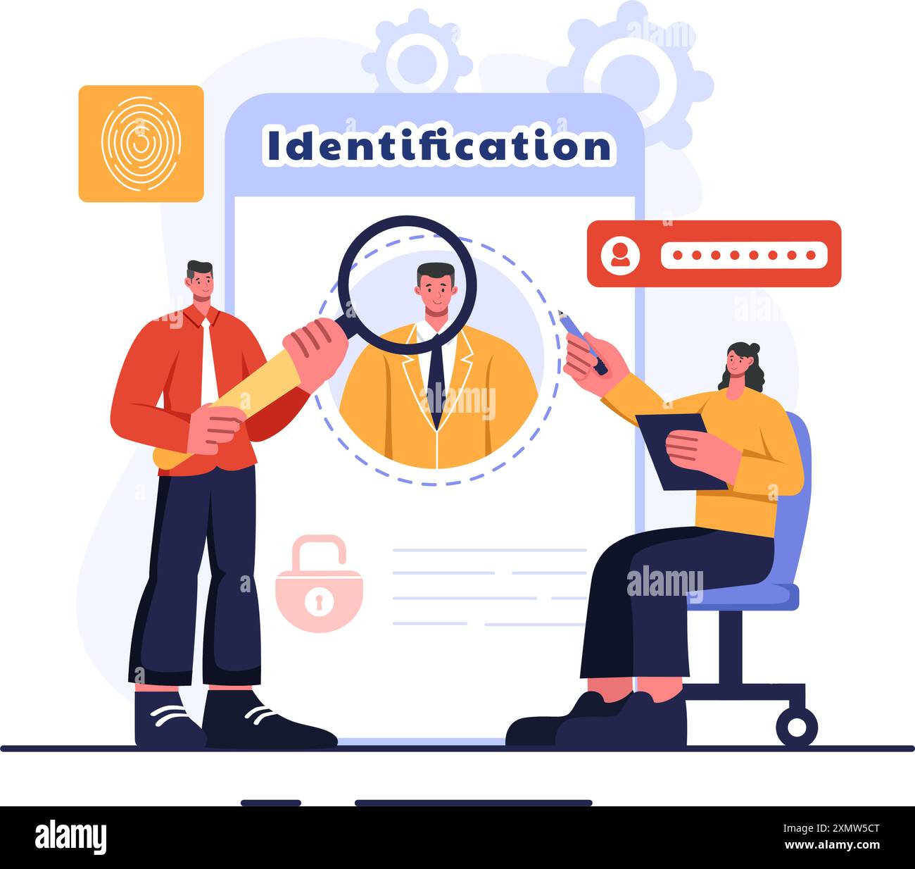 Identification Vector Illustration of an Identity Card with Photo, Document, and Information in ...