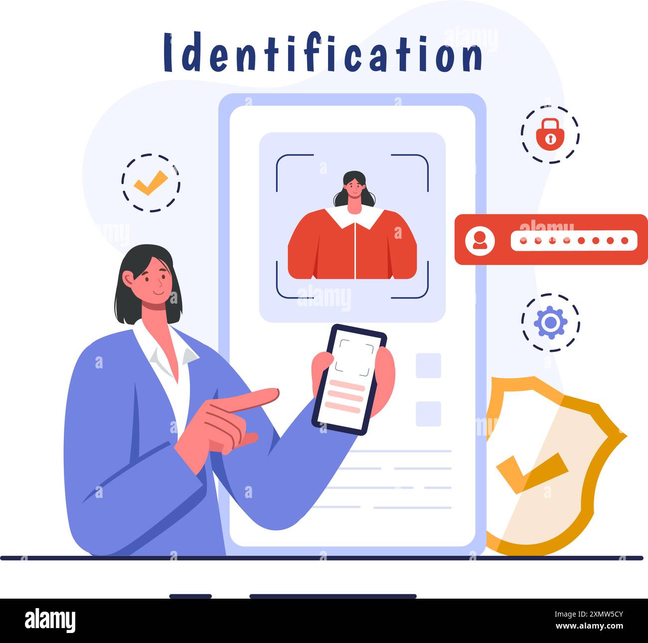 Identification Vector Illustration of an Identity Card with Photo, Document, and Information in ...