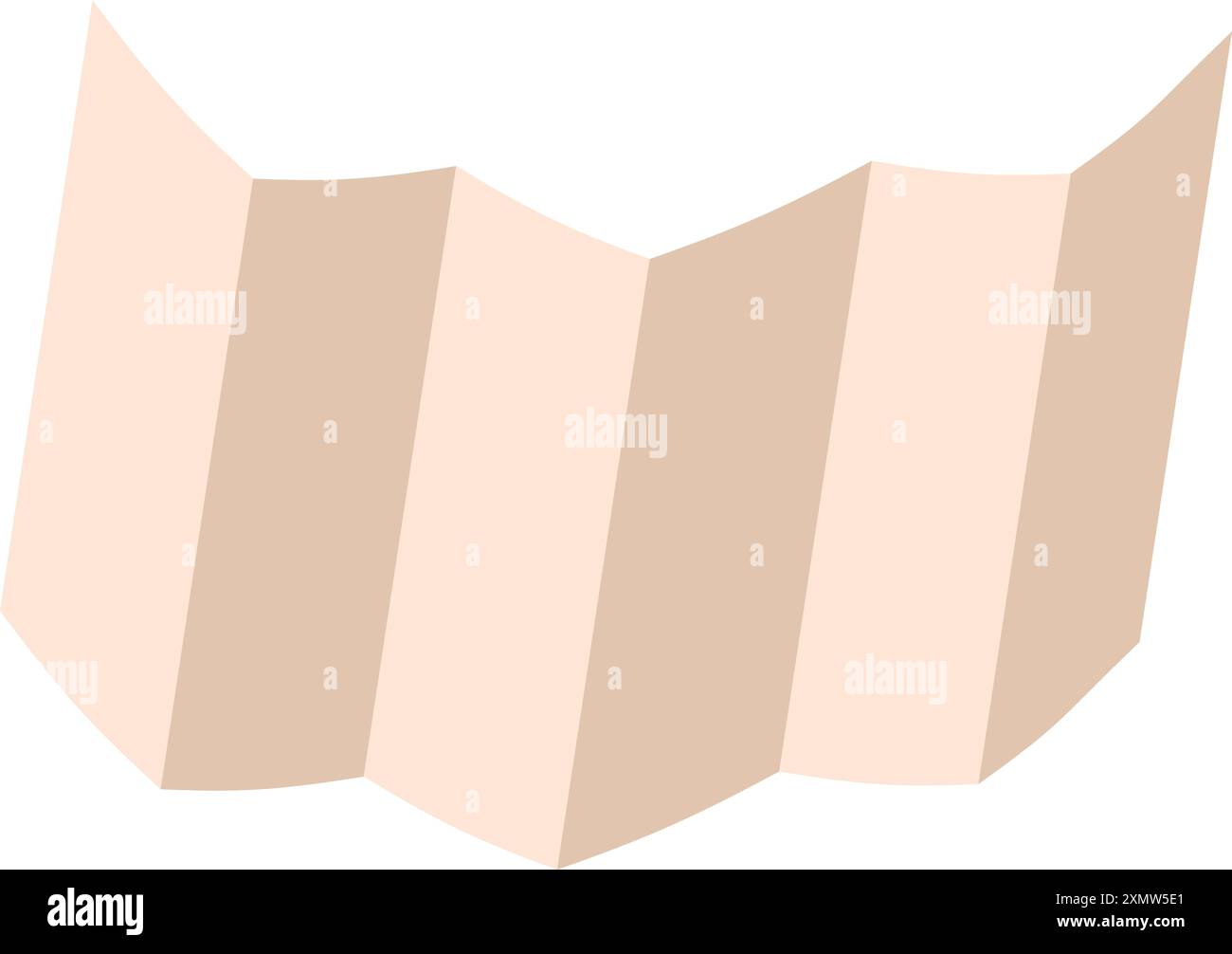 Folded paper road map is laying open showing the way for your journey ...